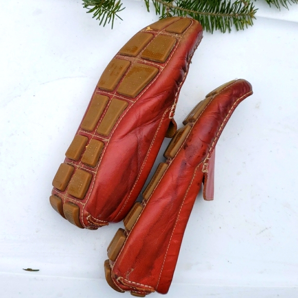 Cole Haan | Shoes | Cole Haan Red Leather Driving Moc Loafer Shoes 85 ...